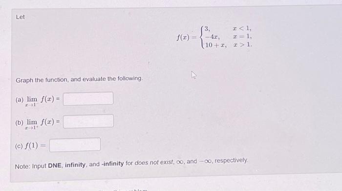 Solved Let Graph the function, and evaluate the following. | Chegg.com