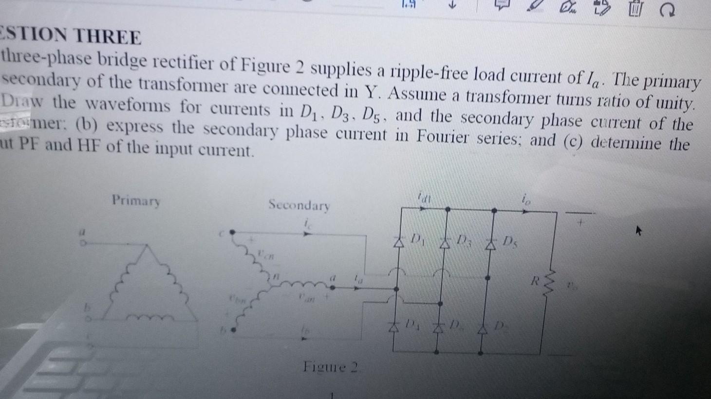 STION THREE three-phase bridge rectifier of Figure 2 | Chegg.com