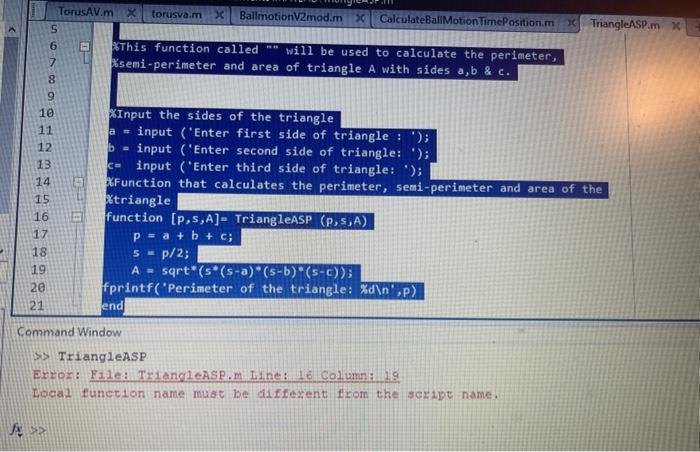 Solved MatLab, I'm not sure how to properly display the | Chegg.com