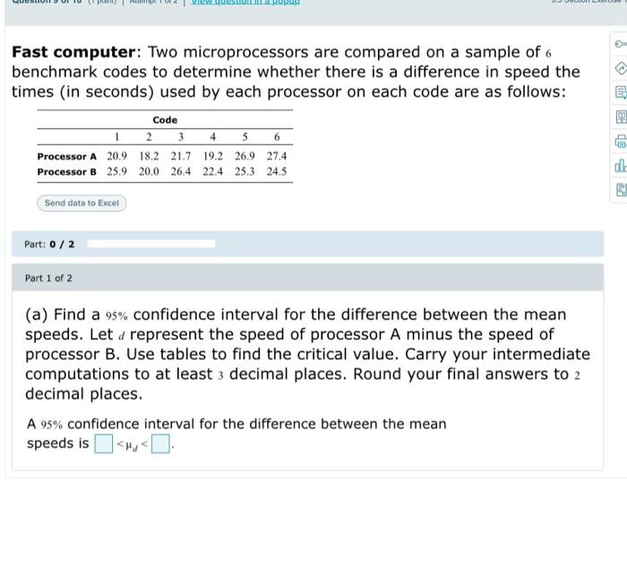 Solved Fast computer: Two microprocessors are compared on a | Chegg.com