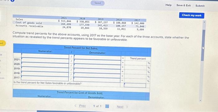 Solved Exercise 13-3 (Algo) Computing and analyzing trend | Chegg.com