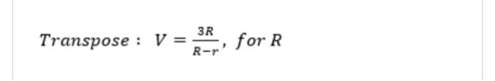Solved Transpose: V=R−r3R, for R | Chegg.com