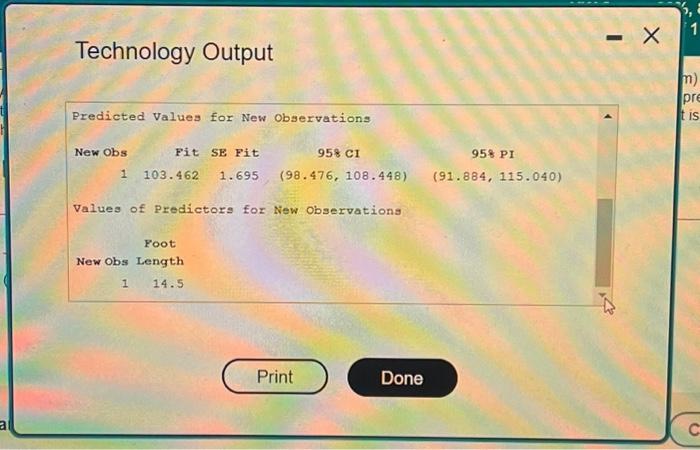 Solved The accompanying technology output was obtained by | Chegg.com