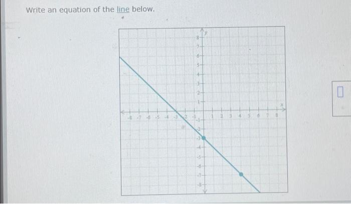Solved Write an equation of the line below. | Chegg.com