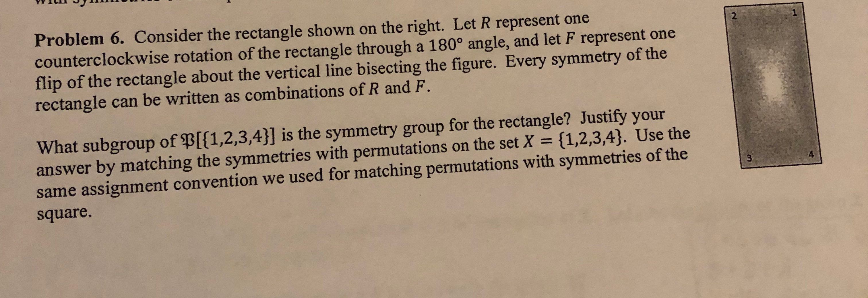 Problem 6. ﻿Consider the rectangle shown on the | Chegg.com