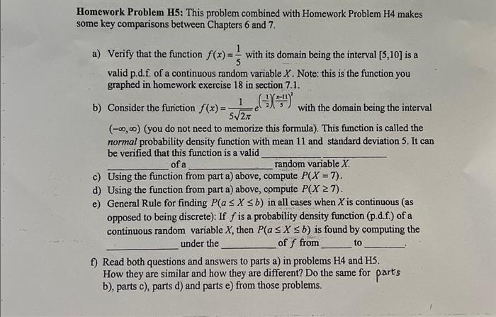 Solved Homework Problem H5: This problem combined with | Chegg.com Solved Homework Problem H5: This problem combined with | Chegg.com