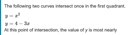 Solved The following two curves intersect once in the first | Chegg.com