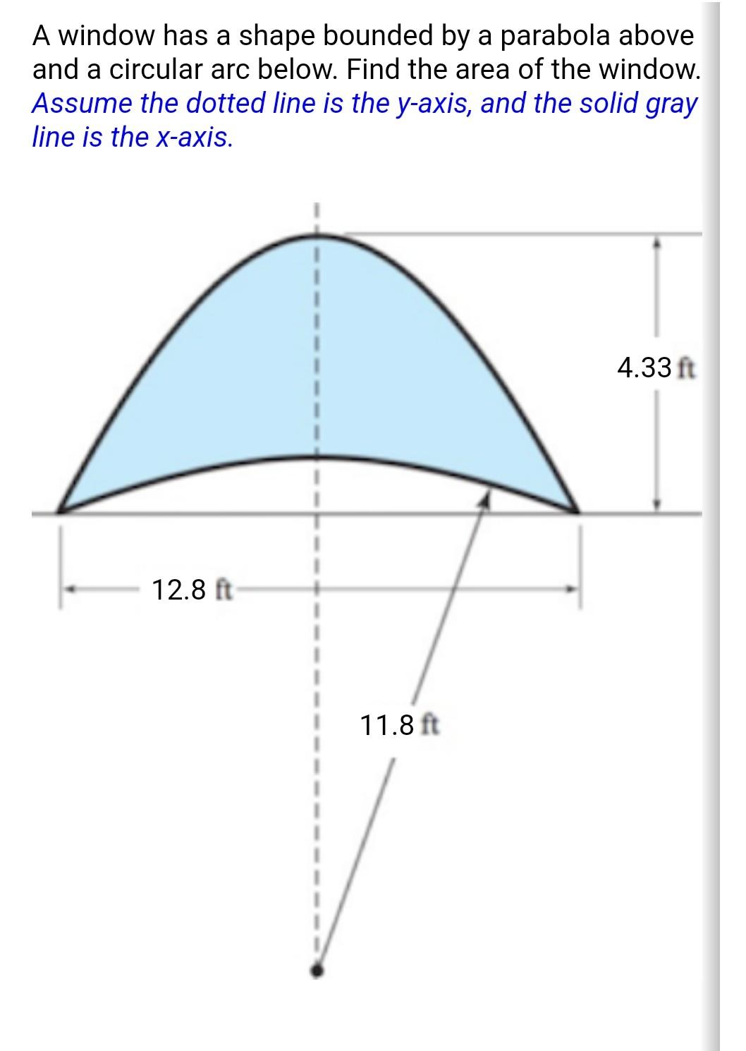 Solved A window has a shape bounded by a parabola above and | Chegg.com