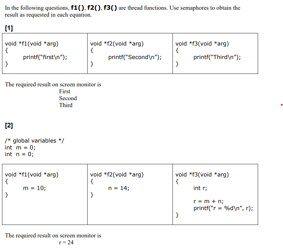 Solved what is a C code that solves these problems? ﻿result | Chegg.com