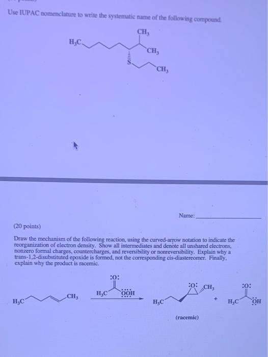 Solved Use IUPAC nomenclature to write the systematic name | Chegg.com