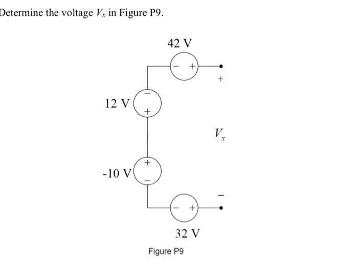 Solved Determine the voltage Vx in Figure P9. | Chegg.com