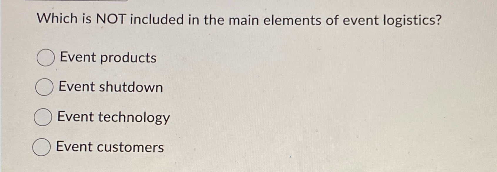 Solved Which is NOT included in the main elements of event | Chegg.com