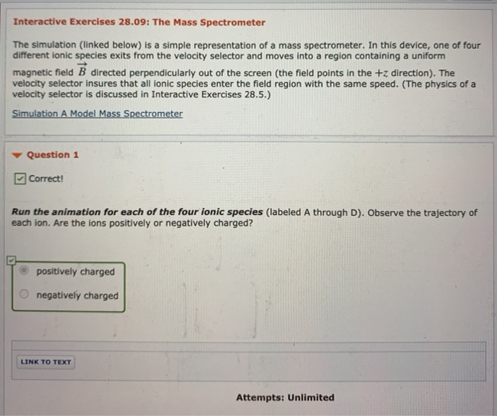 Solved Interactive Exercises 28.09: The Mass Spectrometer | Chegg.com