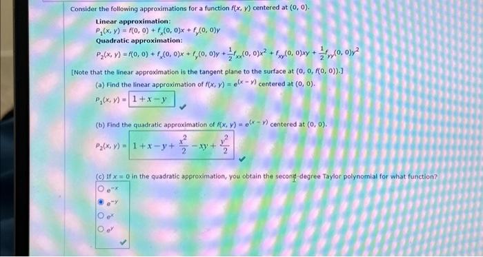 Solved Consider the following approximations for a function | Chegg.com