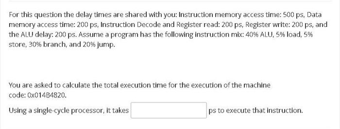 Solved CORRECT ANSWER = LIKEFor this question the delay | Chegg.com