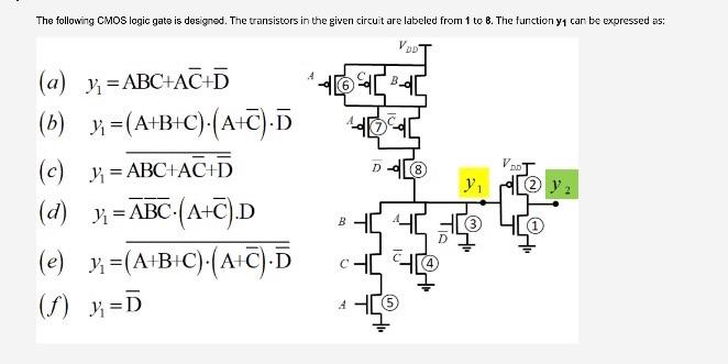 Solved The following CMOS logic gate is designed. The | Chegg.com