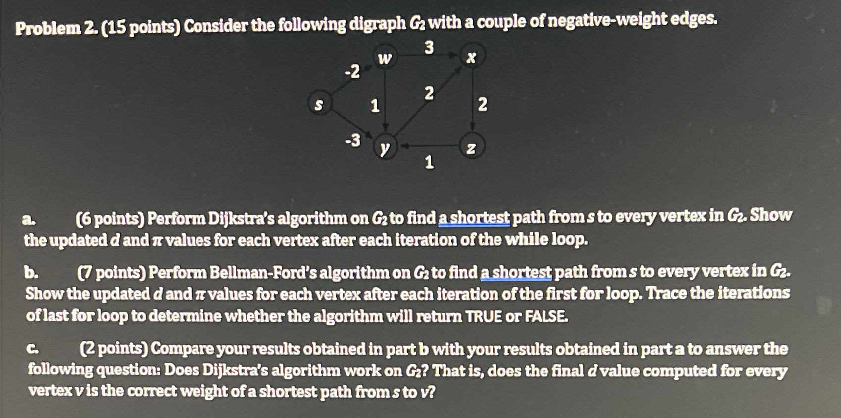 Solved Problem 2. (15 ﻿points) ﻿Consider the following | Chegg.com