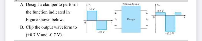 Solved Design a clamper to perform the function indicated in | Chegg.com