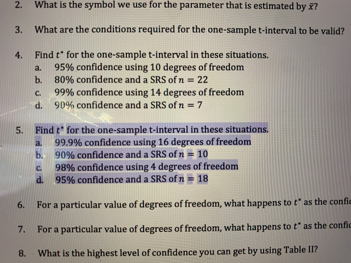 Solved 2. What is the symbol we use for the parameter that | Chegg.com