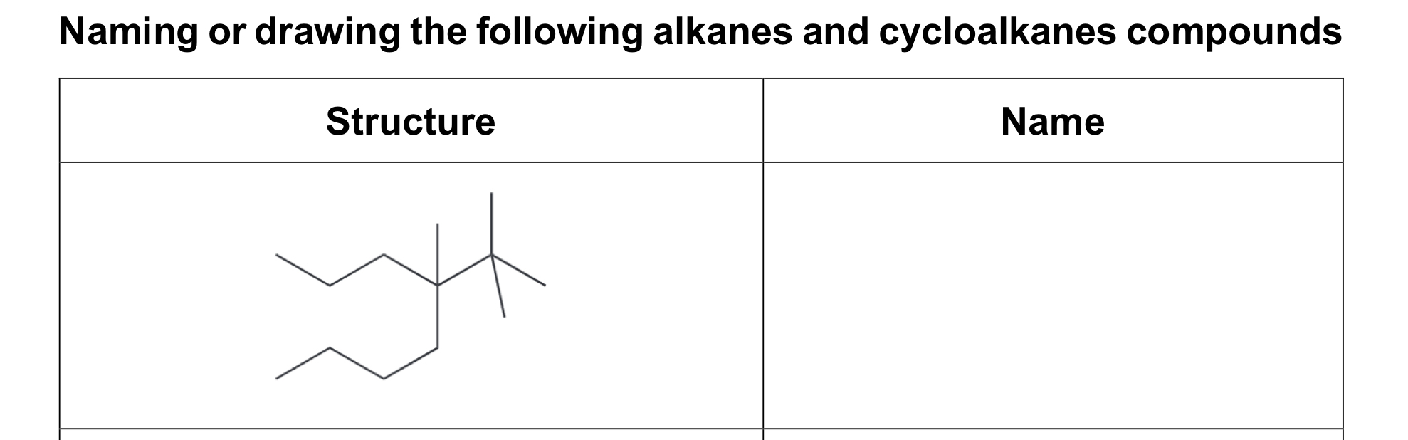 Solved Naming or drawing the following alkanes and | Chegg.com