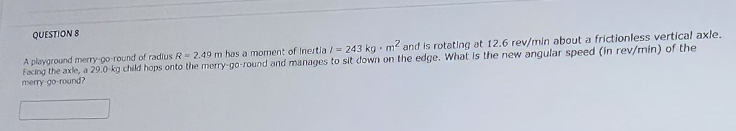 Solved QUESTION 8A playground merry-go-round of radius | Chegg.com