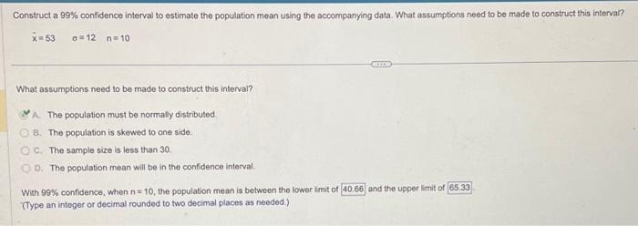 Solved Construct a \99 confidence interval to estimate the | Chegg.com