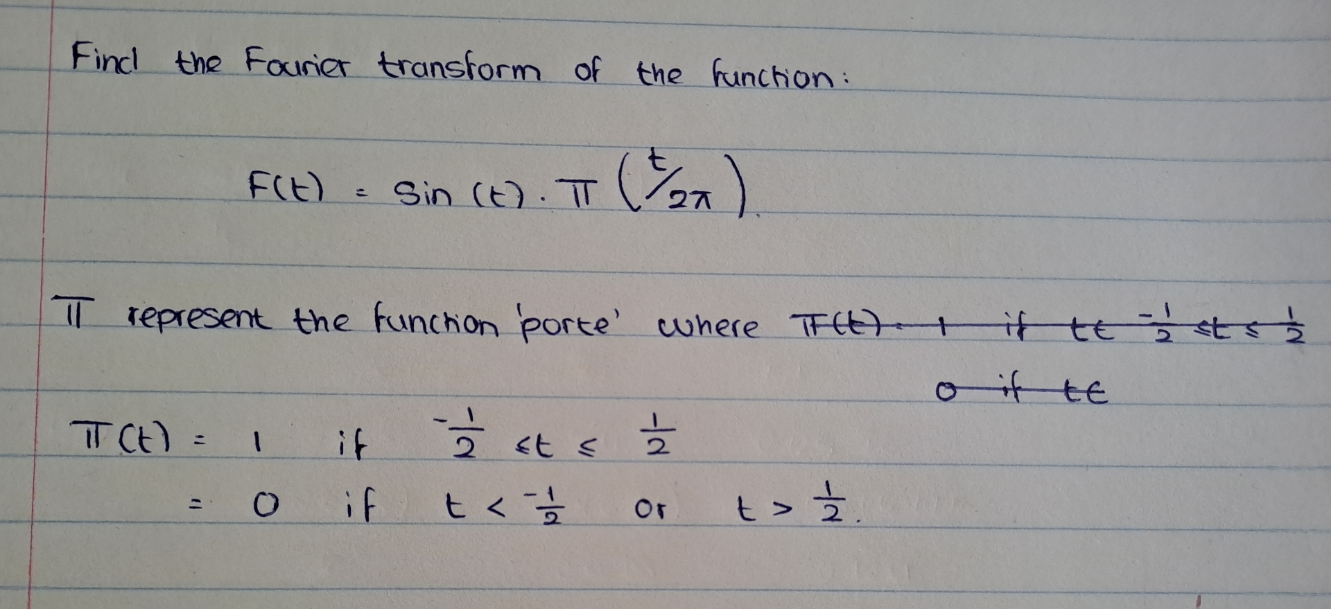 Solved Find the Fourier transform of the | Chegg.com