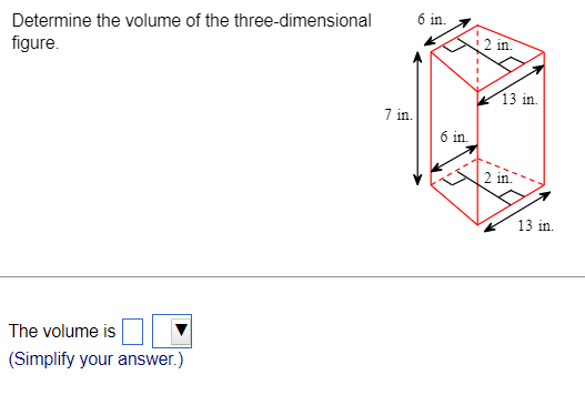 Solved Determine the volume of the | Chegg.com