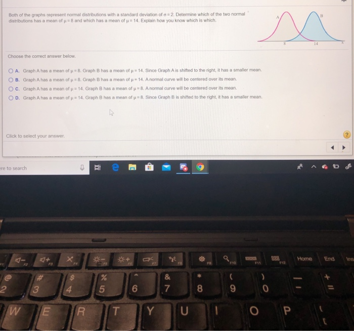Solved Both of the graphs represent normal distributions | Chegg.com