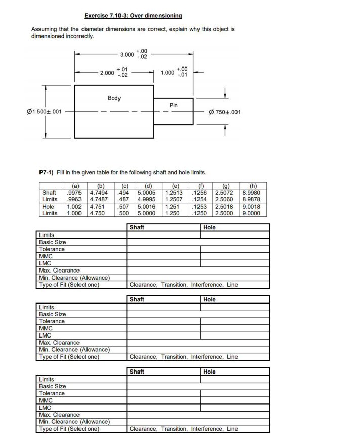 Exercise 7.10-3: Over dimensioning Assuming that the | Chegg.com