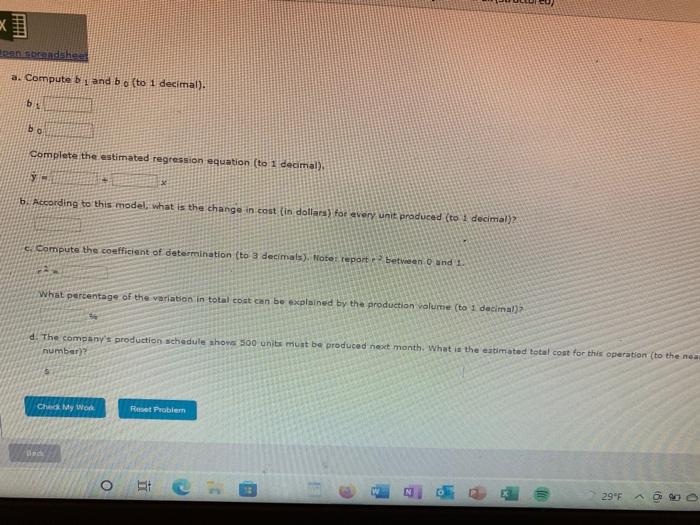 Solved can Gorend he a. Compute bi and bo (to 1 decimal). bo | Chegg.com
