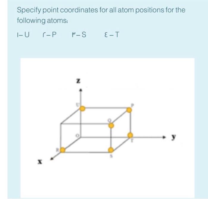 Solved Specify point coordinates for all atom positions for | Chegg.com