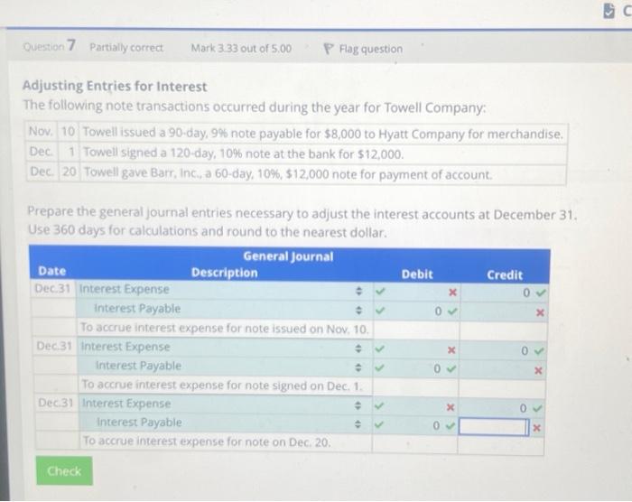 Solved Adjusting Entries for Interest The following note | Chegg.com