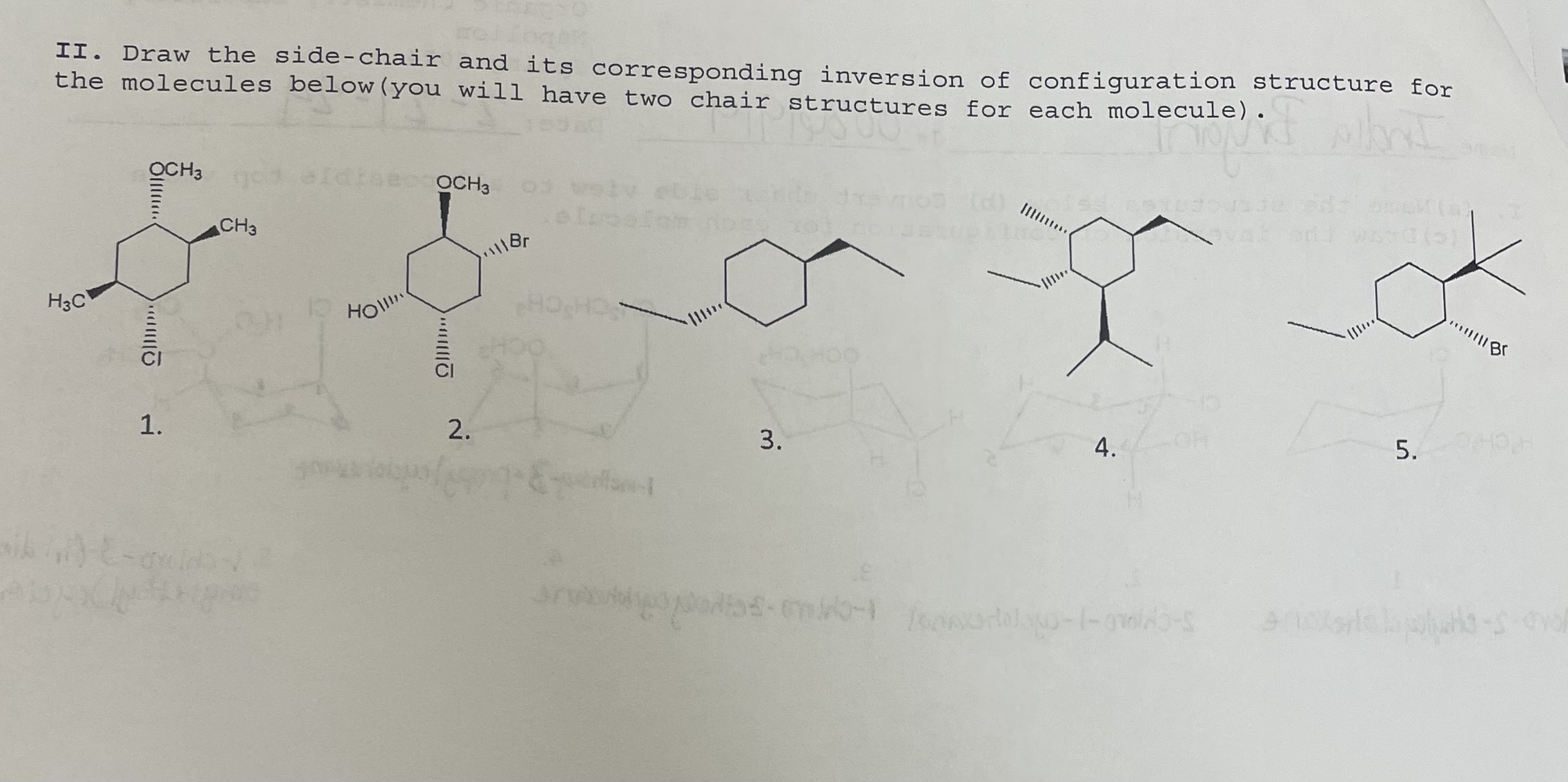 Solved II. ﻿Draw the side-chair and its corresponding | Chegg.com