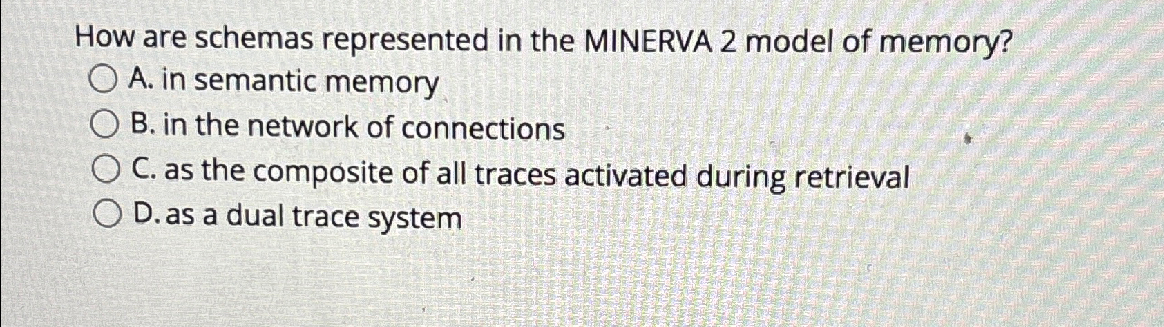 Solved How are schemas represented in the MINERVA 2 ﻿model | Chegg.com