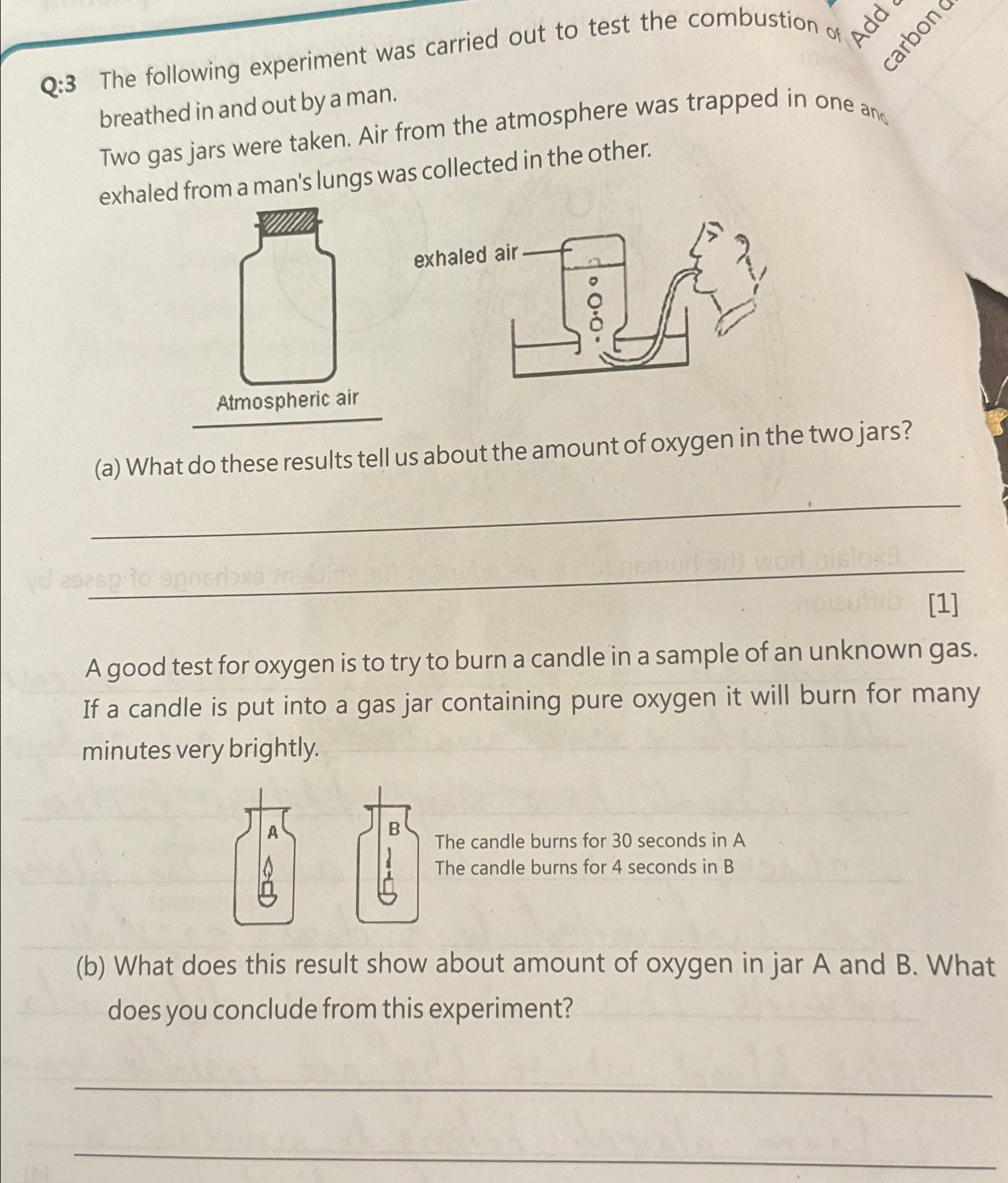 Solved Q:3 ﻿The following experiment was carried out to test | Chegg.com