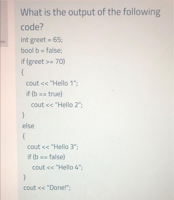 Solved ion What is the output of the following code? int | Chegg.com