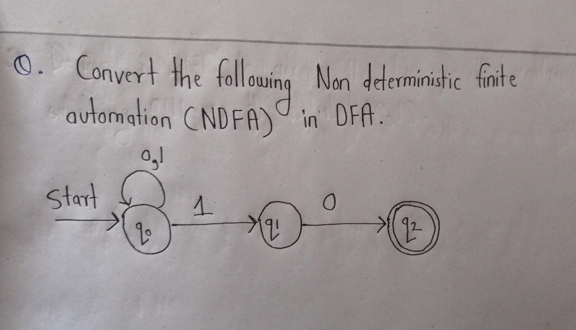 Solved Ⓒ. Convert the following Non deterministic finite | Chegg.com