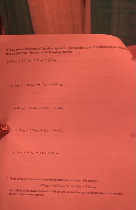 Solved b) Using labels under the reactants, identify the | Chegg.com