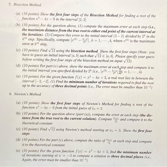 (a) (10 points) Show the first four steps of the | Chegg.com