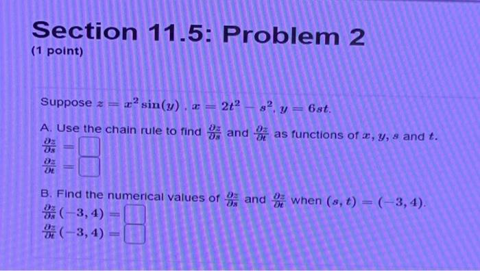 Solved Section 11.5: Problem 2 (1 point) Suppose | Chegg.com