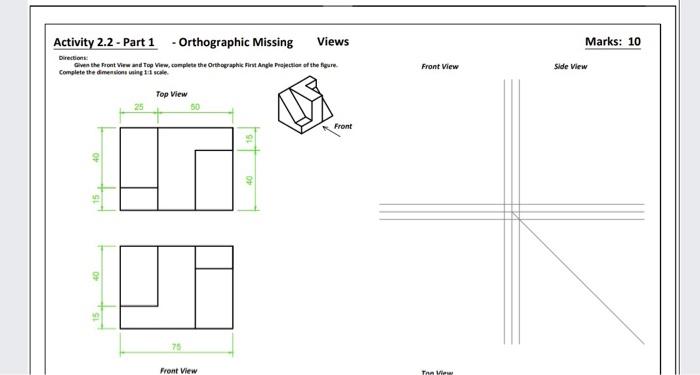 Solved Activity 2.2 - Part 2 - Isometric Drawing & Scale | Chegg.com