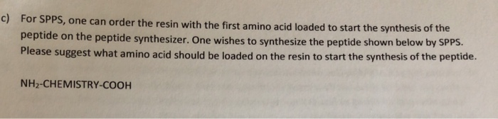 Solved c) For SPPS, one can order the resin with the first | Chegg.com