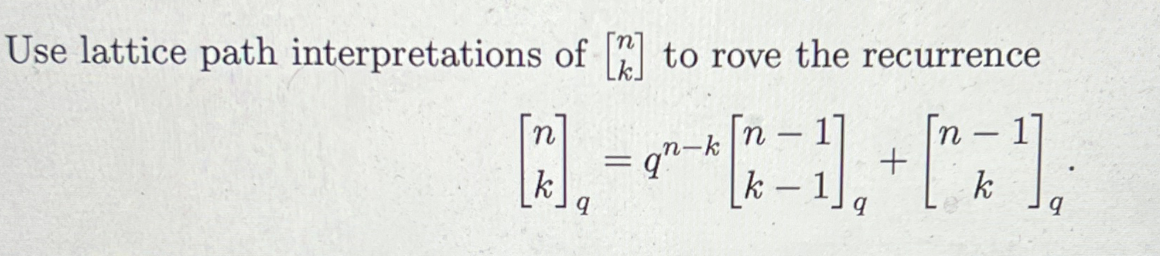 Solved Do not use AI. ﻿Use lattice path interpretations of | Chegg.com