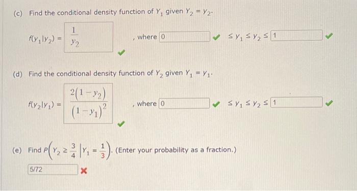Solved We determined that f(y1,y2)={6(1−y2),0,0≤y1≤y2≤1, | Chegg.com
