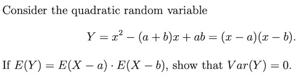 Solved Consider the quadratic random | Chegg.com