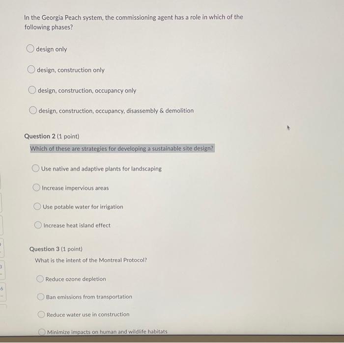 Solved 3 6 In the Georgia Peach system, the commissioning | Chegg.com