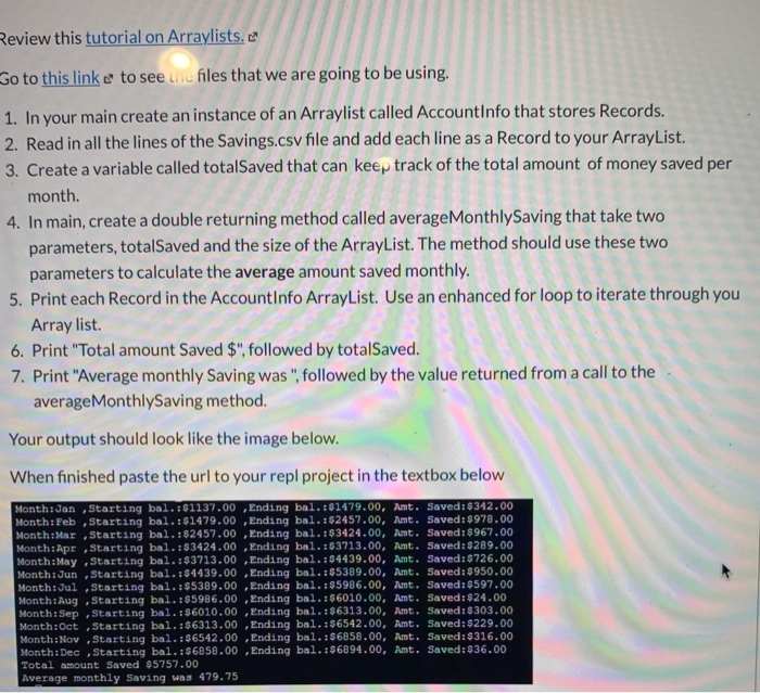 Solved Review this tutorial on Arraylists.es Go to this | Chegg.com