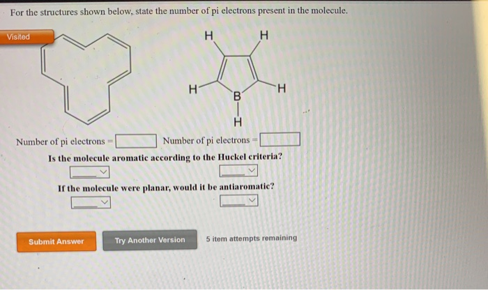 Solved For the structures shown below, state the number of | Chegg.com