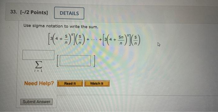 Solved Use sigma notation to write the sum. | Chegg.com